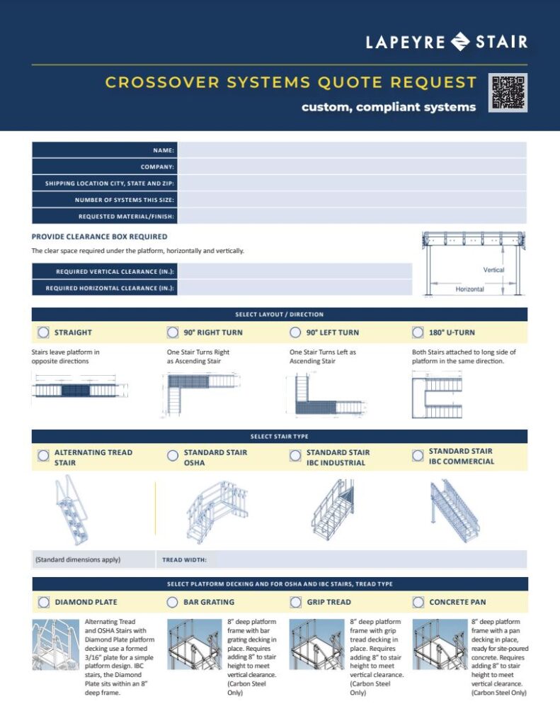Crossover Stair Worksheet - Lapeyre Stair